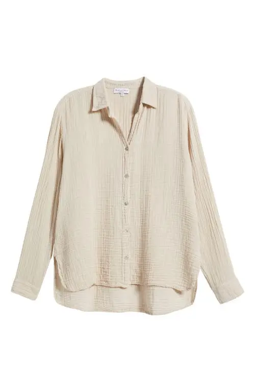 Michael Stars Leo Cotton Gauze Shirt - Cement