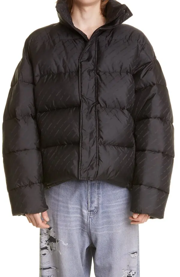 Balenciaga Logo Jacquard Puffer Jacket
