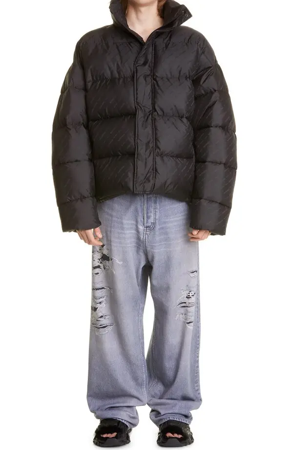 Balenciaga Logo Jacquard Puffer Jacket