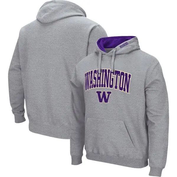 COLOSSEUM Washington Huskies Arch & Logo 3.0 Pullover Hoodie