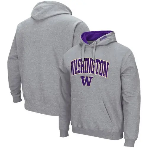 COLOSSEUM Washington Huskies Arch & Logo 3.0 Pullover Hoodie