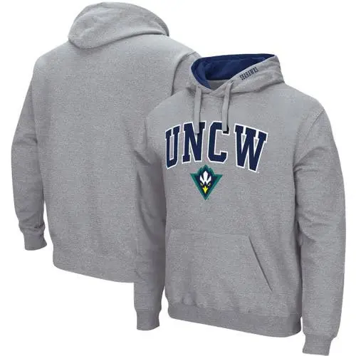 COLOSSEUM Unc Wilmington Seahawks Arch And Logo Pullover Hoodie - Heather Gray