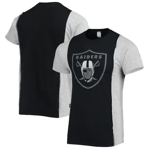 REFRIED APPAREL Heathered Gray Las Vegas Raiders Sustainable Split T-shirt - Black