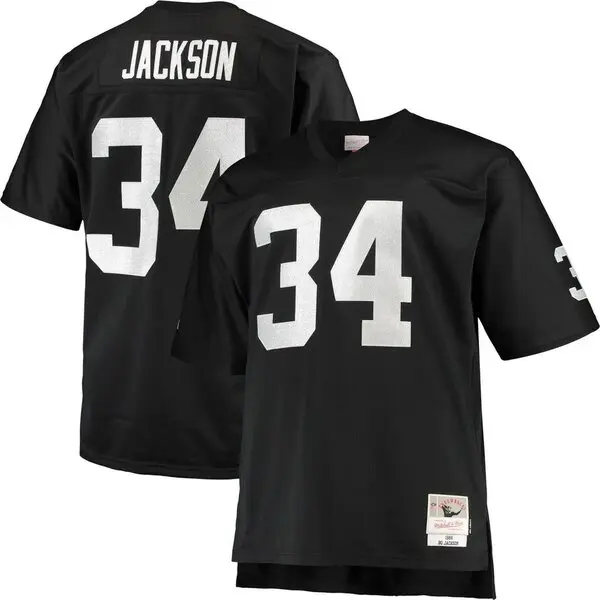 Mitchell & Ness Bo Jackson Las Vegas Raiders Big & Tall 1988 Retired Player Replica Jersey - Black