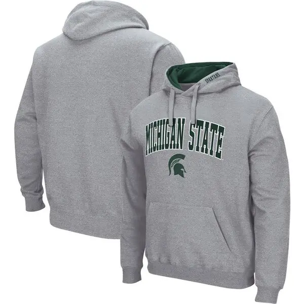 COLOSSEUM Michigan State Spartans Arch & Logo 3.0 Pullover Hoodie