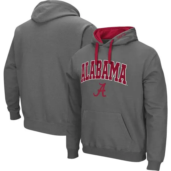 COLOSSEUM Alabama Crimson Tide Arch & Logo 2.0 Pullover Hoodie - Charcoal