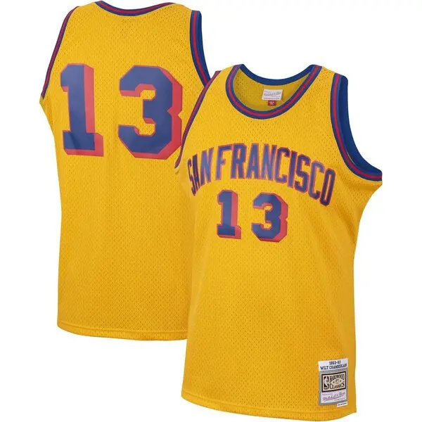 Mitchell & Ness Wilt Chamberlain San Francisco Warriors 1962/63 Hardwood Classics Swingman Jersey - Gold
