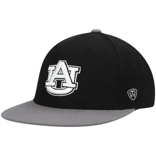Top Of The World Gray Auburn Tigers Team Color Two-tone Fitted Hat - Black