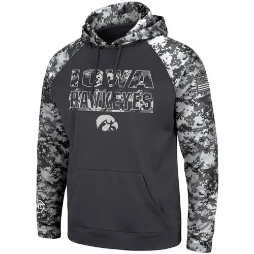 COLOSSEUM Iowa Hawkeyes Oht Military Appreciation Digital Camo Pullover Hoodie