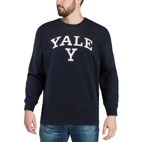 COLOSSEUM Yale Bulldogs Arch & Logo Crew Neck Sweatshirt - Navy