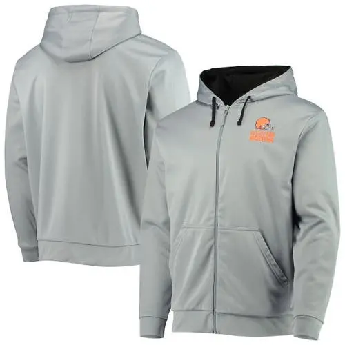 DUNBROOKE Black Cleveland Browns Apprentice Full-zip Hoodie - Gray