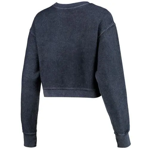 LEAGUE COLLEGIATE WEAR Michigan Wolverines Corded Crop Pullover - Navy