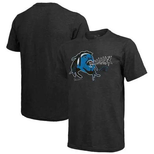 MAJESTIC THREADS Cam Newton Carolina Panthers Tri-blend Player Graphic T-shirt - Black