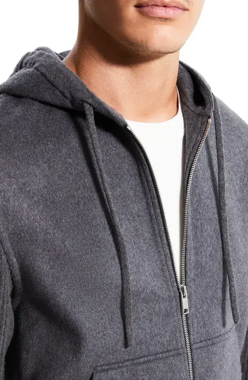 Theory Wool & Cashmere Zip Hoodie - Medium Grey