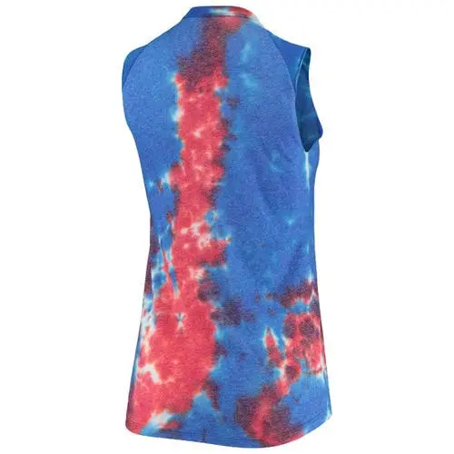 MAJESTIC THREADS Blue New York Mets Tie-dye Tri-blend Muscle Tank Top