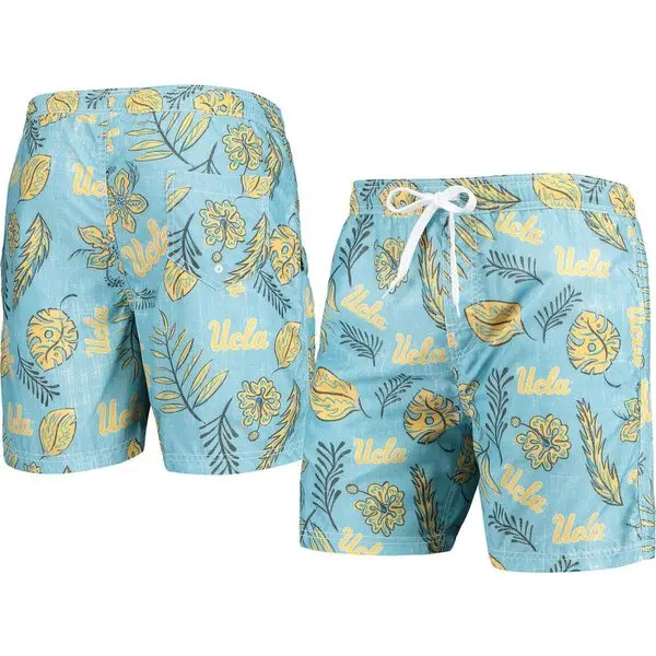 WES & WILLY Ucla Bruins Vintage Floral Swim Trunks - Light Blue