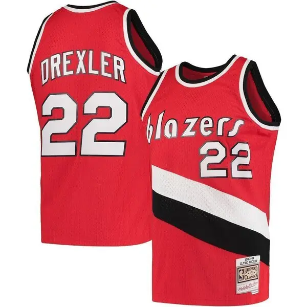 Mitchell & Ness Clyde Drexler Portland Trail Blazers 1983/84 Hardwood Classics Swingman Jersey - Red
