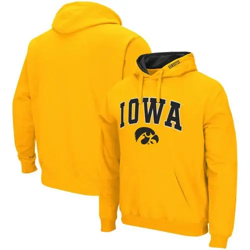 COLOSSEUM Iowa Hawkeyes Arch & Logo 3.0 Pullover Hoodie - Gold