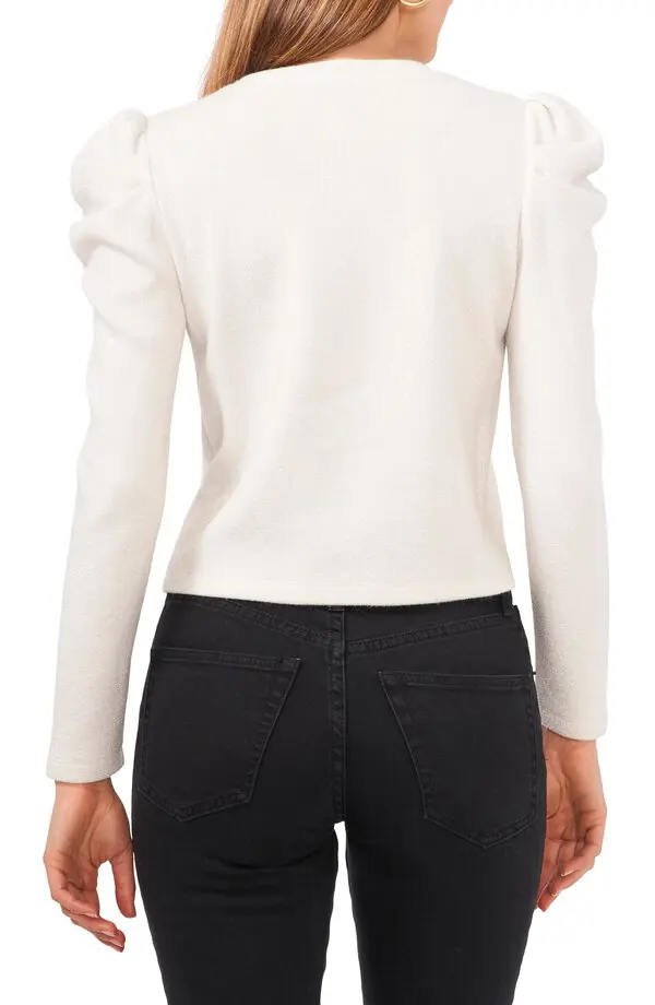 1.State Puff Sleeve Metallic Knit Top