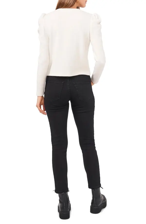 1.State Puff Sleeve Metallic Knit Top