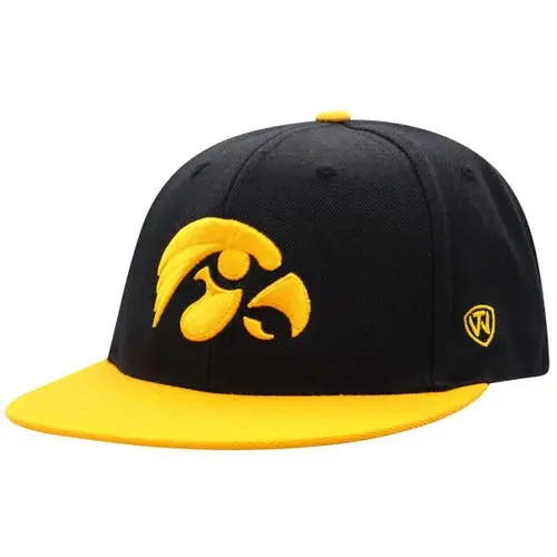 Top Of The World Gold Iowa Hawkeyes Team Color Two-tone Fitted Hat - Black