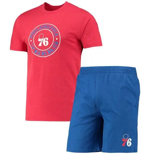 CONCEPTS SPORT Red Philadelphia 76ers T-shirt & Shorts Sleep Set - Royal