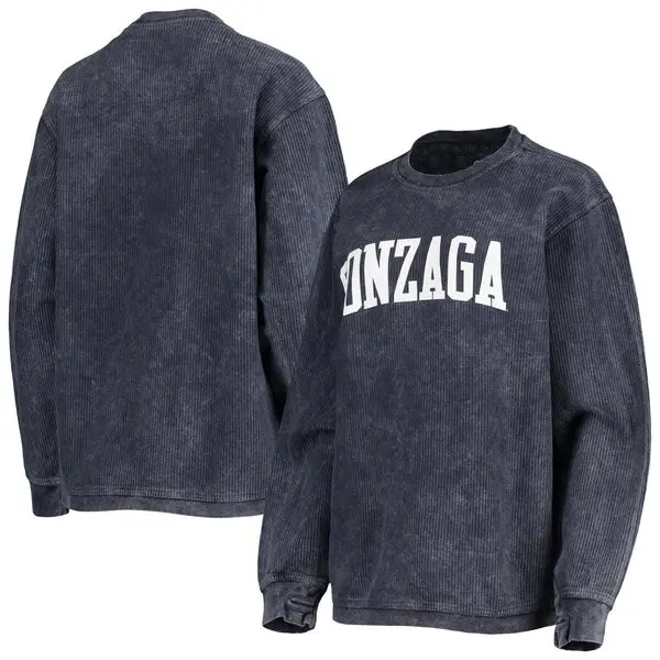PRESSBOX Gonzaga Bulldogs Comfy Cord Vintage Wash Basic Arch Pullover Sweatshirt