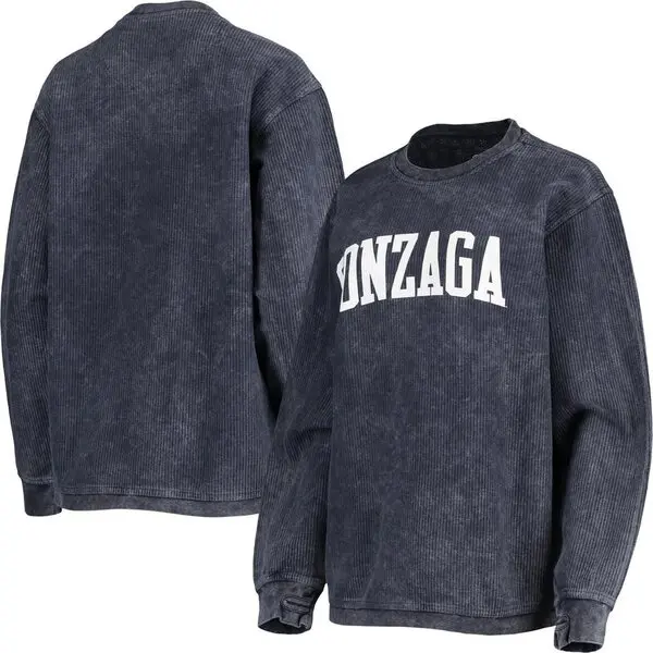PRESSBOX Gonzaga Bulldogs Comfy Cord Vintage Wash Pullover Sweatshirt - Navy
