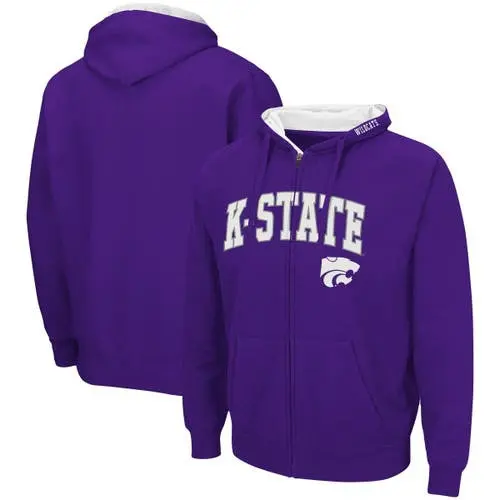 COLOSSEUM Kansas State Wildcats Arch & Logo Full-zip Hoodie - Purple