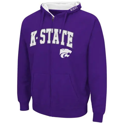COLOSSEUM Kansas State Wildcats Arch & Logo Full-zip Hoodie - Purple