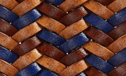 Torino Braided Leather Belt - Tan/blue/saddle