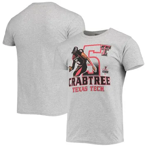 The Original Retro Brand Original Michael Crabtree Heathered Gray Texas Tech Red Raiders Ring Of Honor T-shirt - Heather Gray