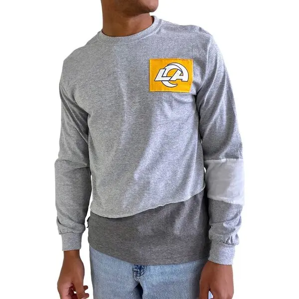REFRIED APPAREL Los Angeles Rams Sustainable Angle Long Sleeve T-shirt - Gray