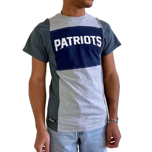 REFRIED APPAREL New England Patriots Sustainable Split T-shirt - Heather Gray