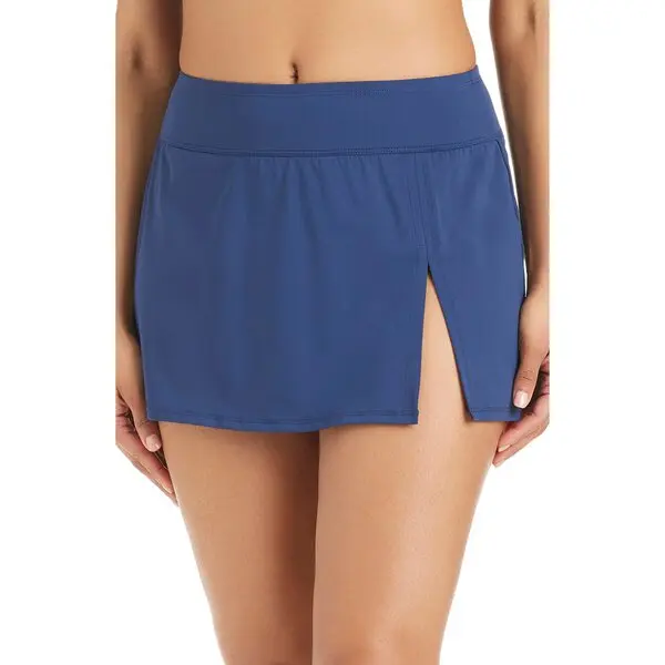 BLEU BY ROD BEATTIE Bleu Ring Me Up High Waist Skirted Bikini Bottoms - Midnight