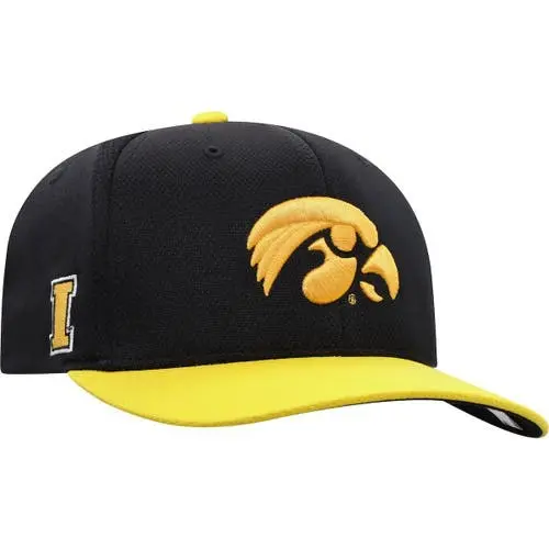 Top Of The World Gold Iowa Hawkeyes Two-tone Reflex Hybrid Tech Flex Hat - Black