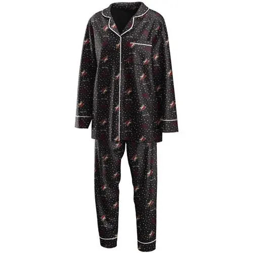 WEAR BY ERIN ANDREWS Arizona Coyotes Long Sleeve Button-up Shirt & Pants Sleep Set - Black