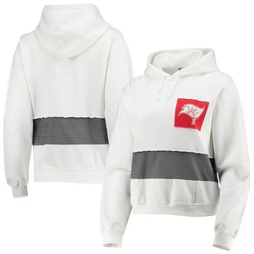 REFRIED APPAREL Tampa Bay Buccaneers Sustainable Crop Dolman Pullover Hoodie - White