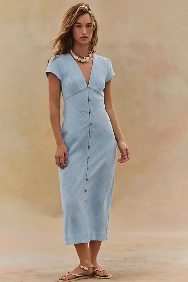 Free People New In Town Midi Dress - Summer Song