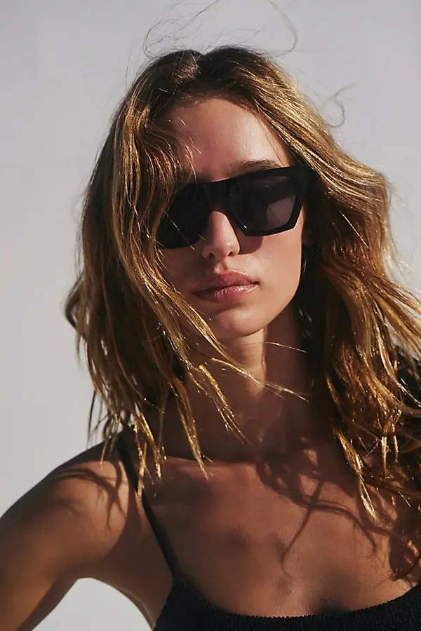 Free People Lucy Polarized Cat Eye Sunglasses - Black  display picture 1