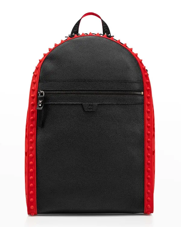 CHRISTIAN LOUBOUTIN Spiked Red Sole Leather Backpack