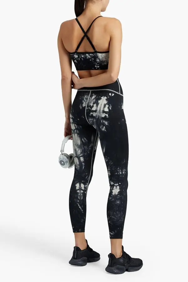 Good American Tiedyed Stretch Leggings - Black