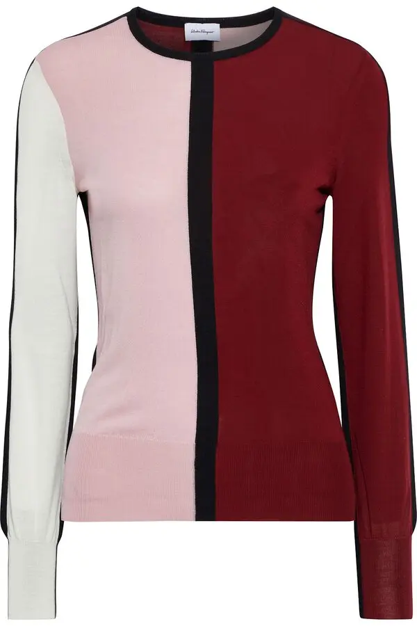 FERRAGAMO Colorblock Wool Sweater