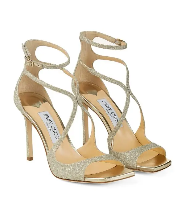JIMMY CHOO Azia 95 Glitter Sandals - Silver