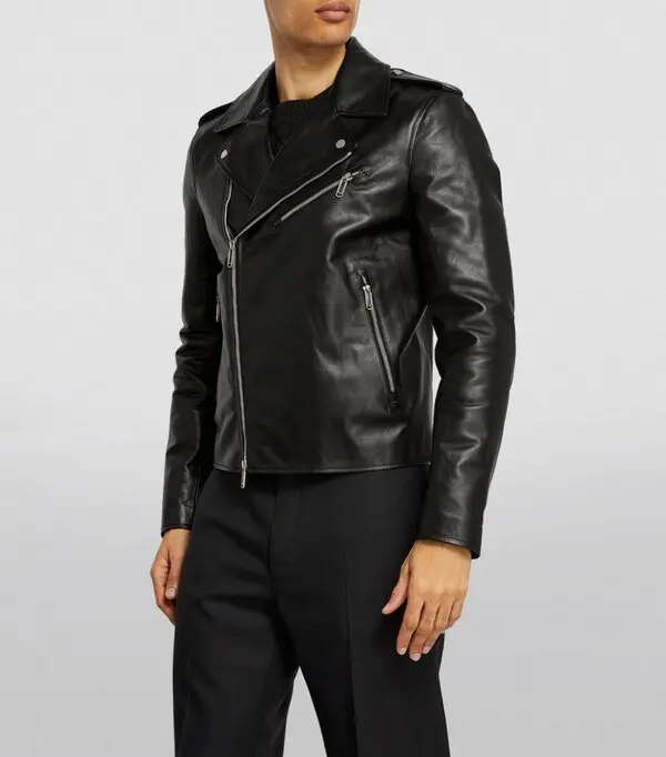 Off-White Leather Diagonals Biker Jacket