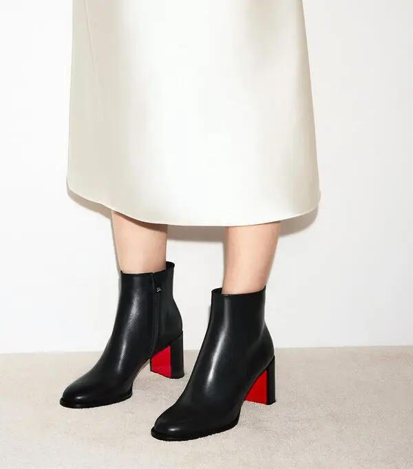 CHRISTIAN LOUBOUTIN Adoxa 70 Leather Ankle Boots - Black
