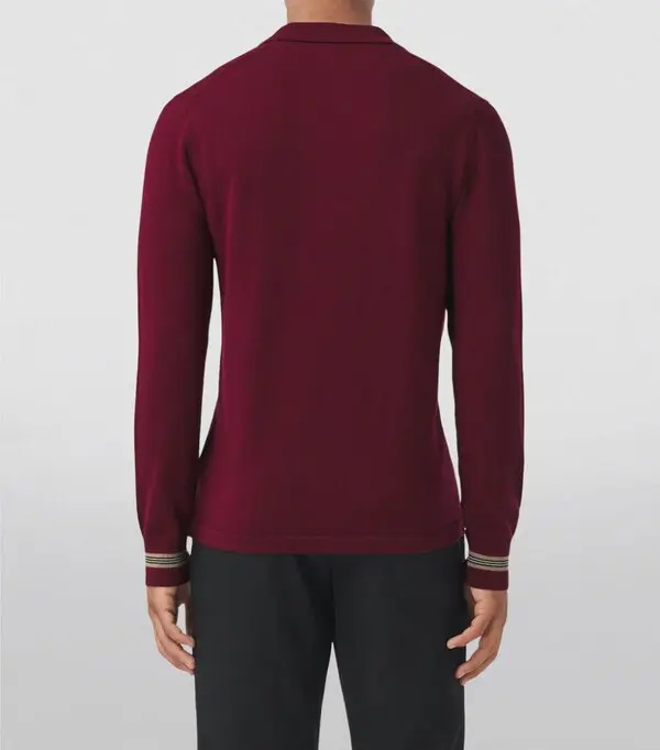 Burberry Wool Icon Stripe Long-sleeved Polo Shirt