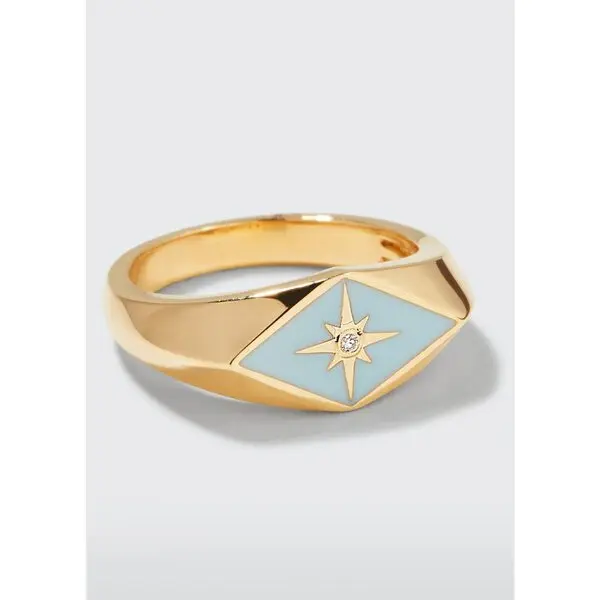 SYDNEY EVAN Enamel Evil Eye Diamond Starburst Ring