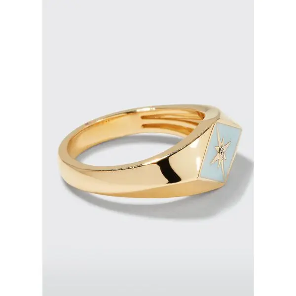 SYDNEY EVAN Enamel Evil Eye Diamond Starburst Ring