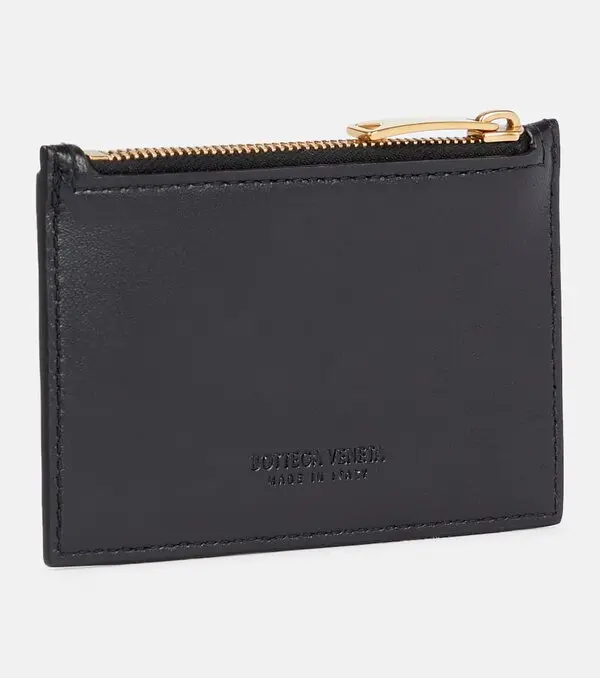 Bottega Veneta Intrecciato Leather Card Holder - Black